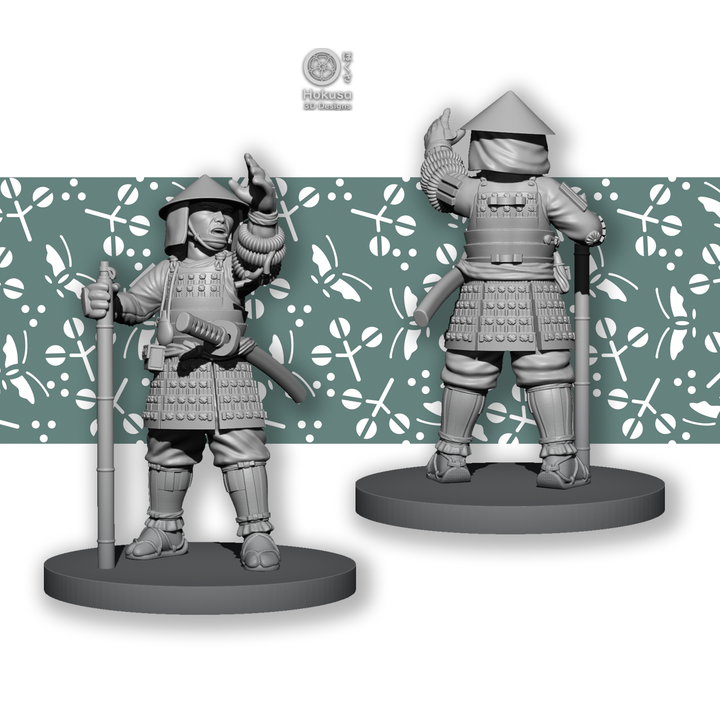 3D Printable Ashigaru Infantry with Teppo by Hokusa 3D Designs